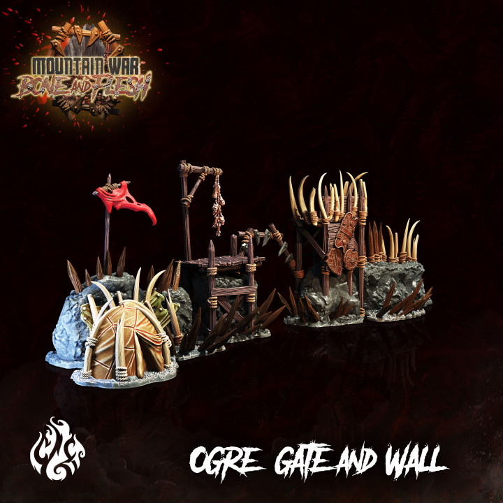 3D Printable Ogre Gate & Walls by Crippled God Foundry