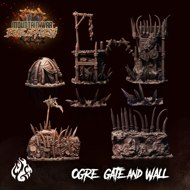 3D Printable Ogre Gate & Walls by Crippled God Foundry
