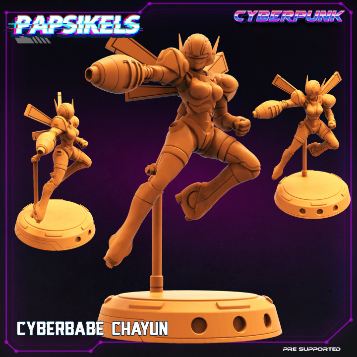 3D Printable CYBERBABE CHAYUN by PAPSIKELS MINIATURES