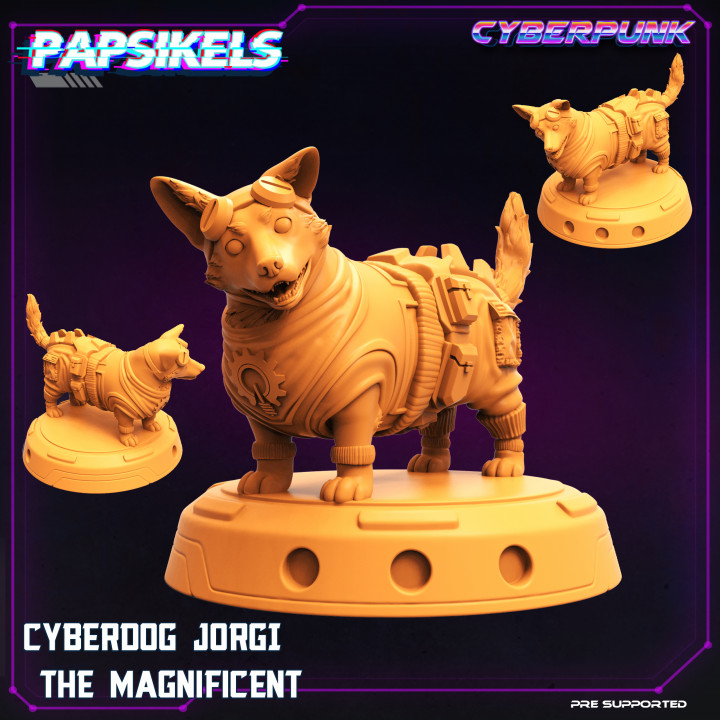 3D Printable CYBERDOG JORGI THE MAGNIFICENT by PAPSIKELS MINIATURES
