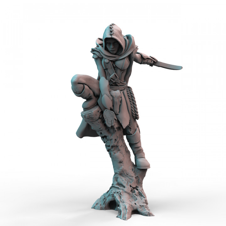 3D Printable Wood Elf Rogue (F) (pre-supported) by Blue Giant Studios