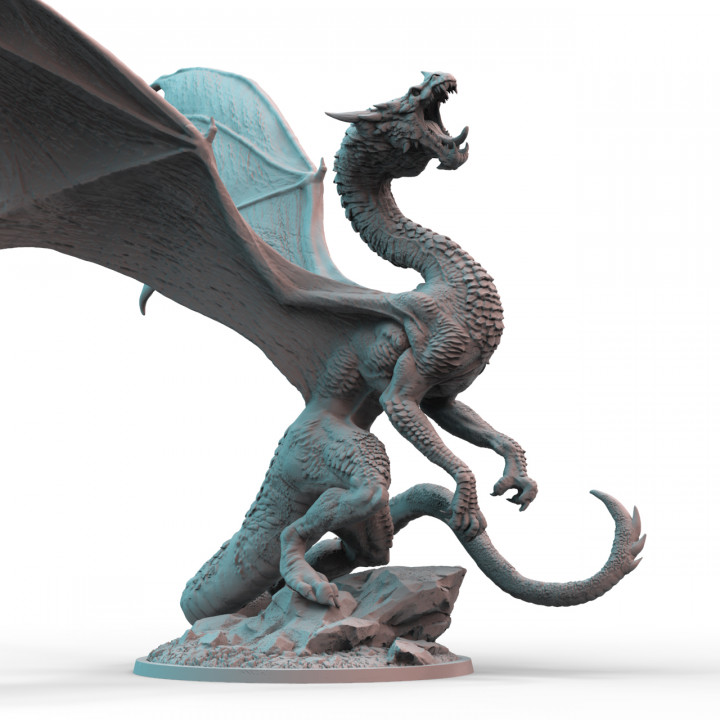 3D Printable Young Dragon (pre-supported) by Blue Giant Studios