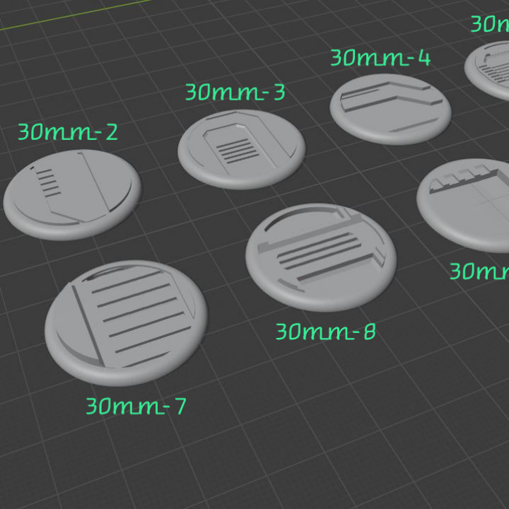 3D Printable ITG 30mm mini bases by Furious Q