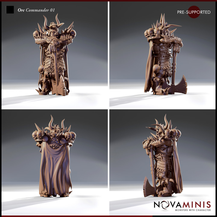 3D Printable Orc Commander 01 by NovaMinis