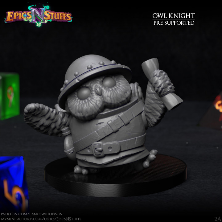 3D Printable Owlkin Knight 2A Miniature - Pre-Supported by Epics N Stuffs