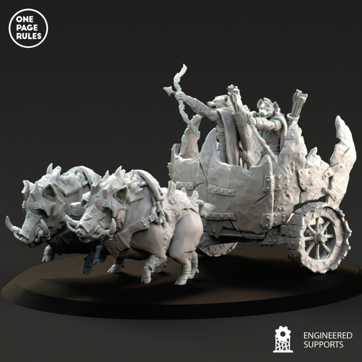 3D Printable Light Chariot - Beastmen by One Page Rules