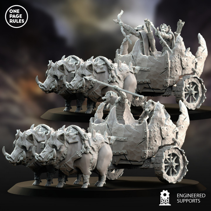 3D Printable Light Chariot - Beastmen by One Page Rules