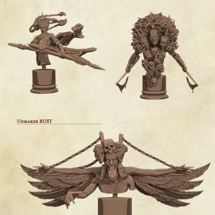 3D Printable The Unmaker & Bust by realsteone miniatures