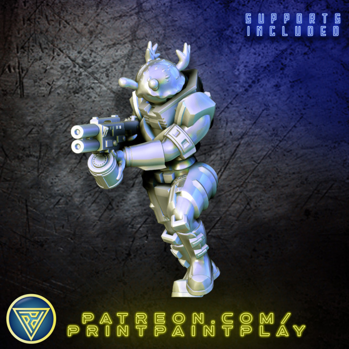 3D Printable Slug Alien Soldier by Print Paint Play