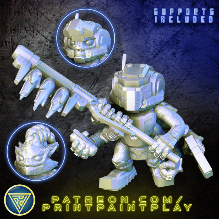 3D Printable Furry Alien Soldier by Print Paint Play