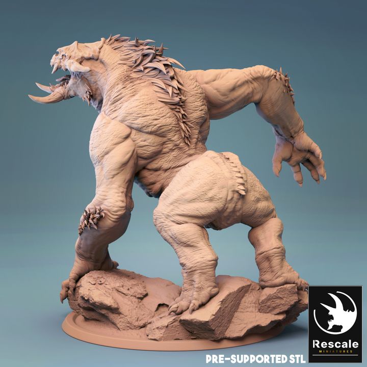 3D Printable Barlgura Roaring by Rescale Miniatures