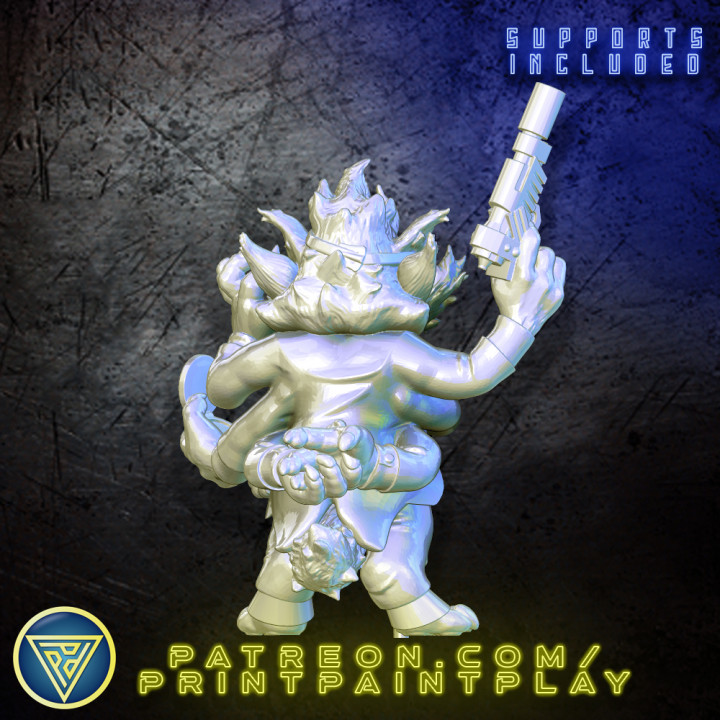 3D Printable Furry Alien Diplomat by Print Paint Play