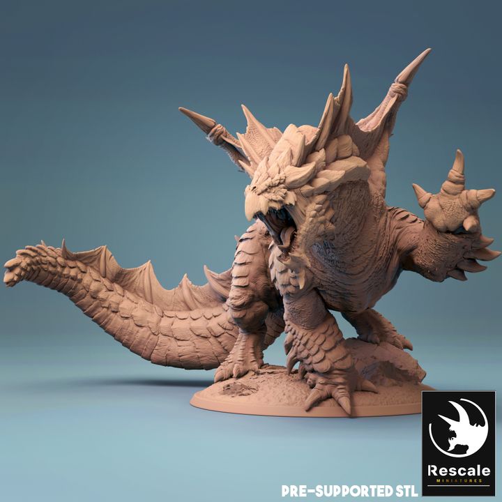 3D Printable Adult Brown Dragon by Rescale Miniatures