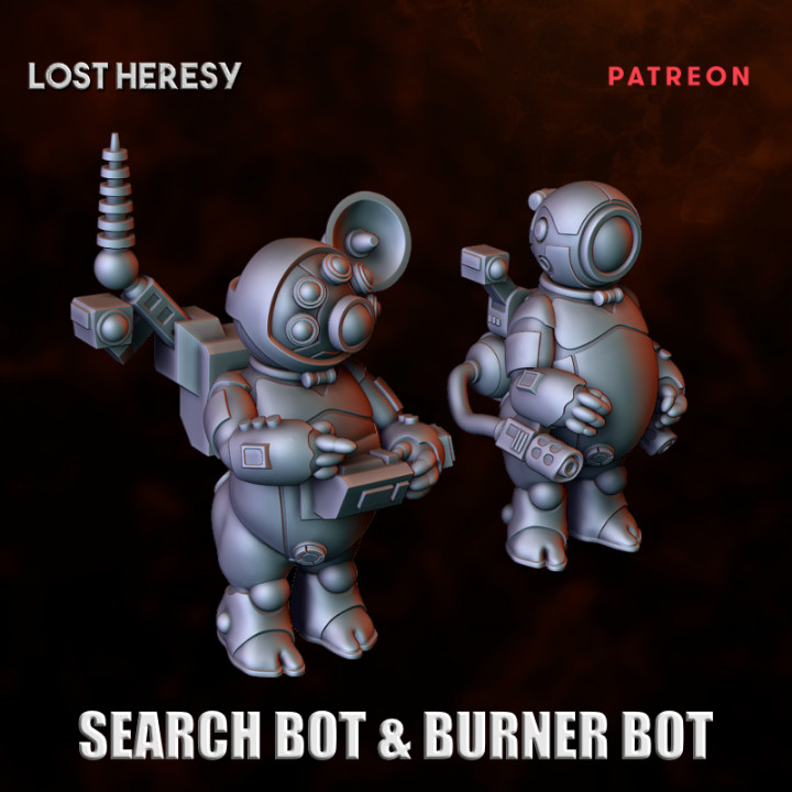 3D Printable 10 SECBOT Security Droids by Lost Heresy Miniatures