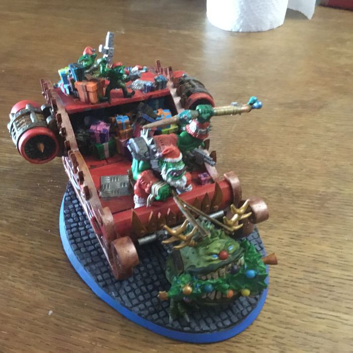 3D Printable Santa Orc and Sleigh by Mekka Miniatures