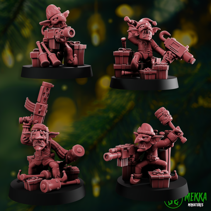 3D Printable Santa Orc and Sleigh by Mekka Miniatures