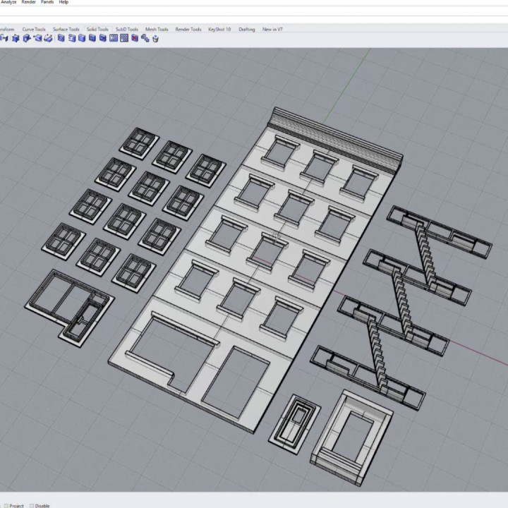 3D Printable N Scale Building Façade 2 by Denny