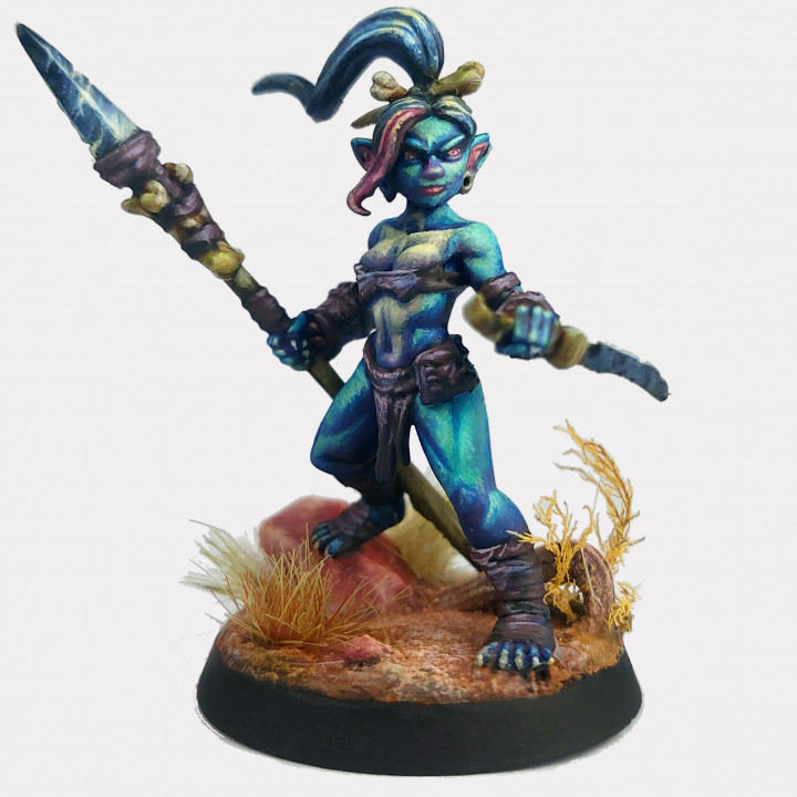 3D Printable Female Goblin Fighter by Galaad Miniatures