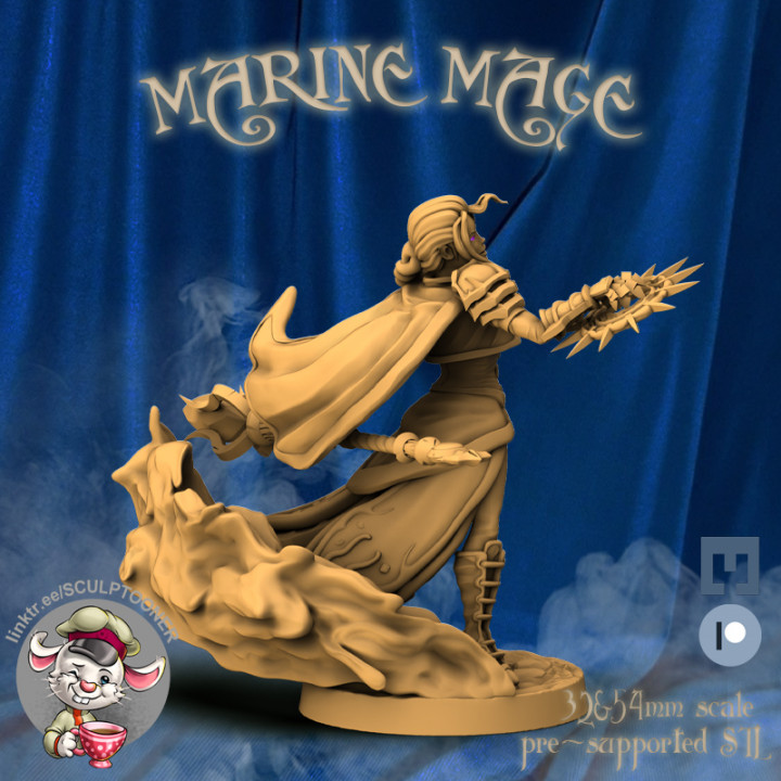3D Printable Marine Mage - 32&54mm scale miniature-wizzard-warcraft by ...