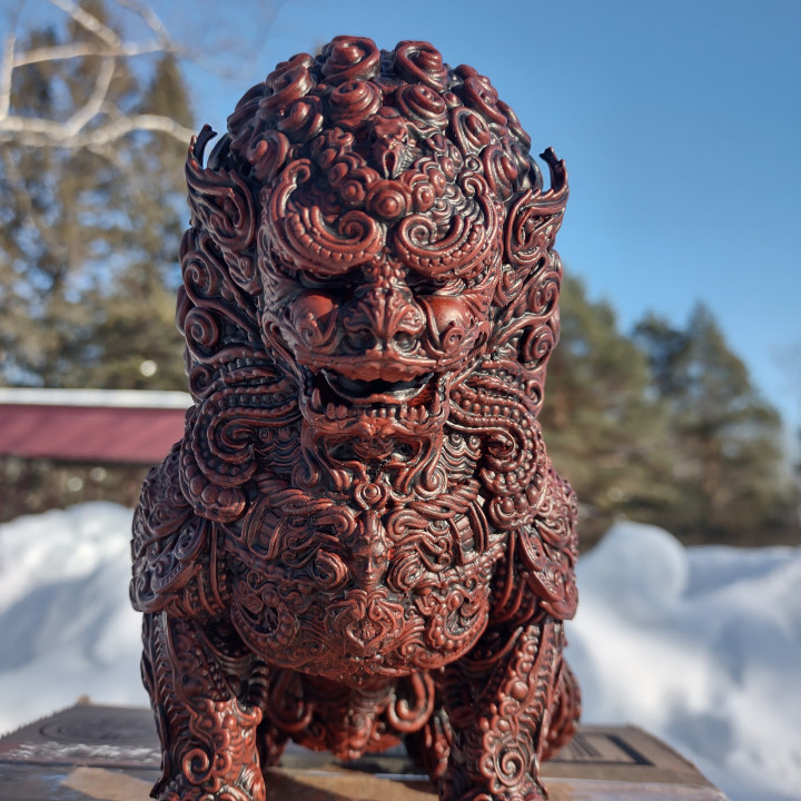 3D Printable Foo lion by Zane Rogers