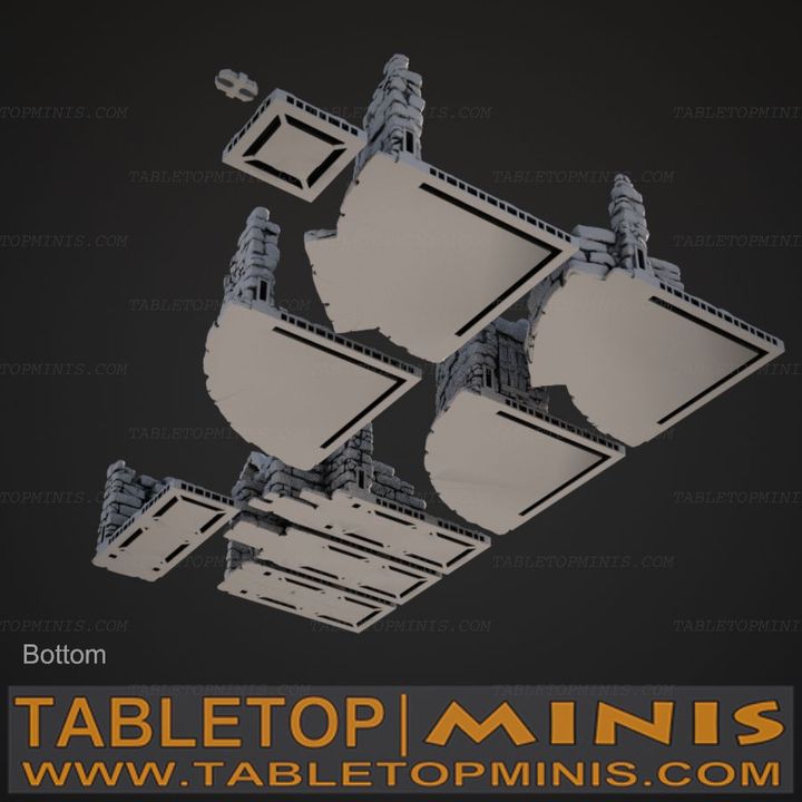 3D Printable Stone Tower Ruins by TableTopMinis