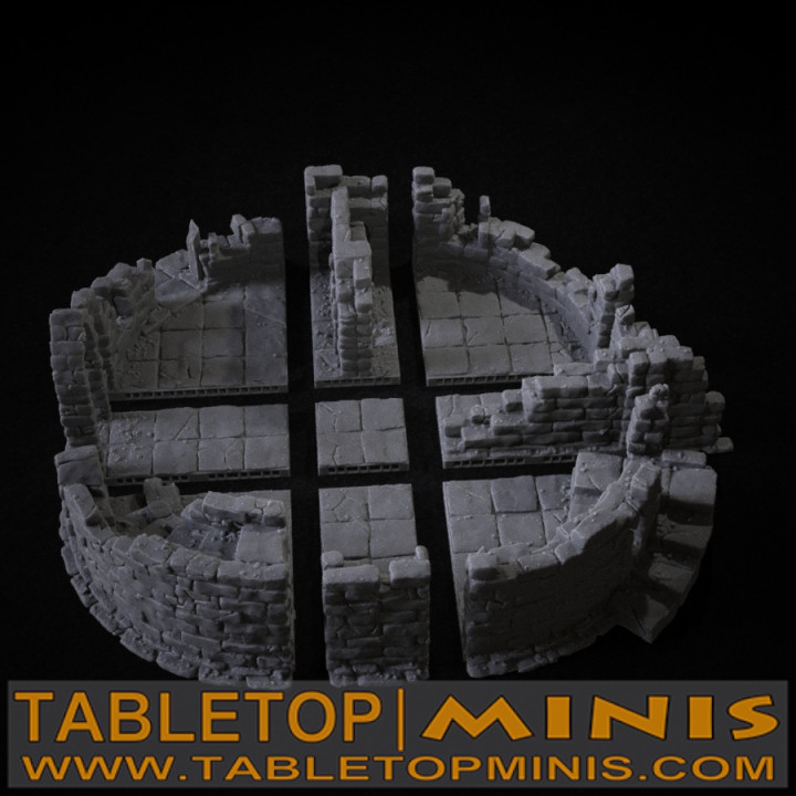 3D Printable Stone Tower Ruins by TableTopMinis