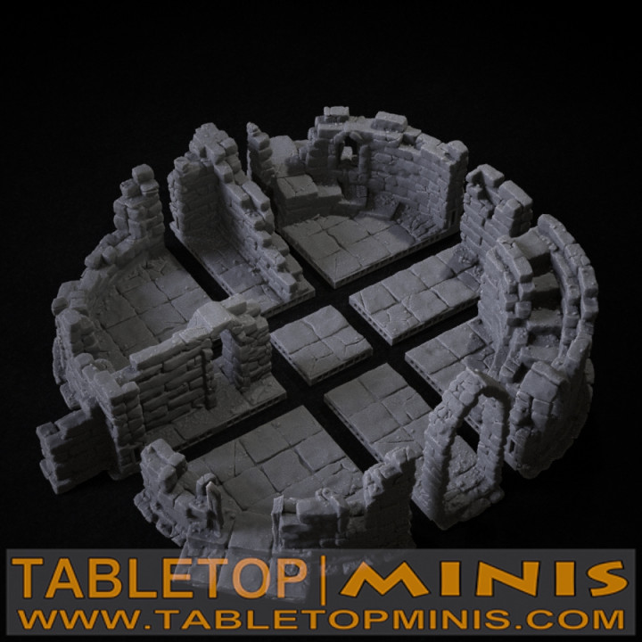 3D Printable Stone Tower Ruins by TableTopMinis