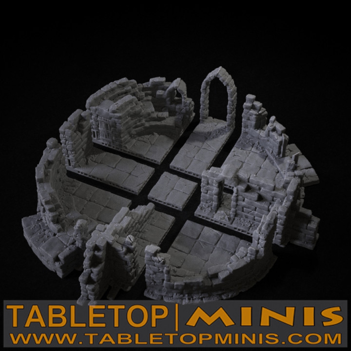 3D Printable Stone Tower Ruins by TableTopMinis