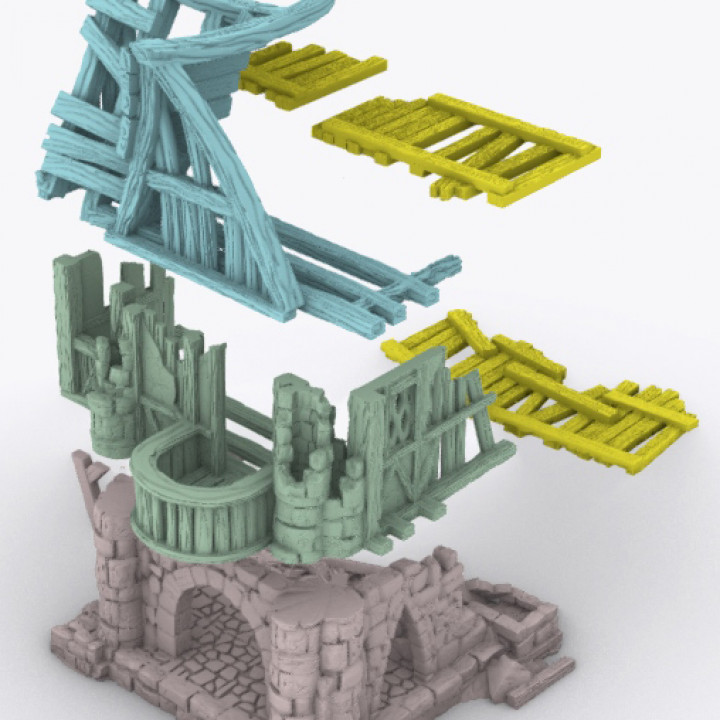 3D Printable Timber Frame Ruin #3 by GameScape3D
