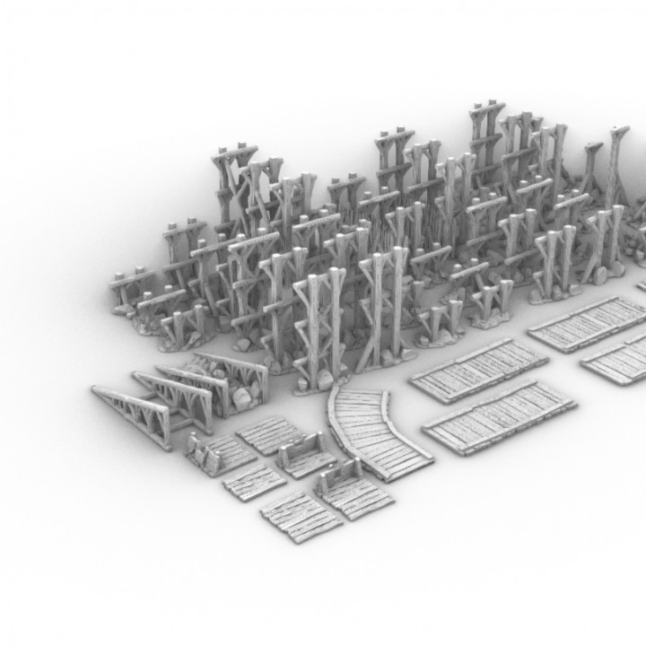 3D Printable Scaffolding Super Set 1 by GameScape3D