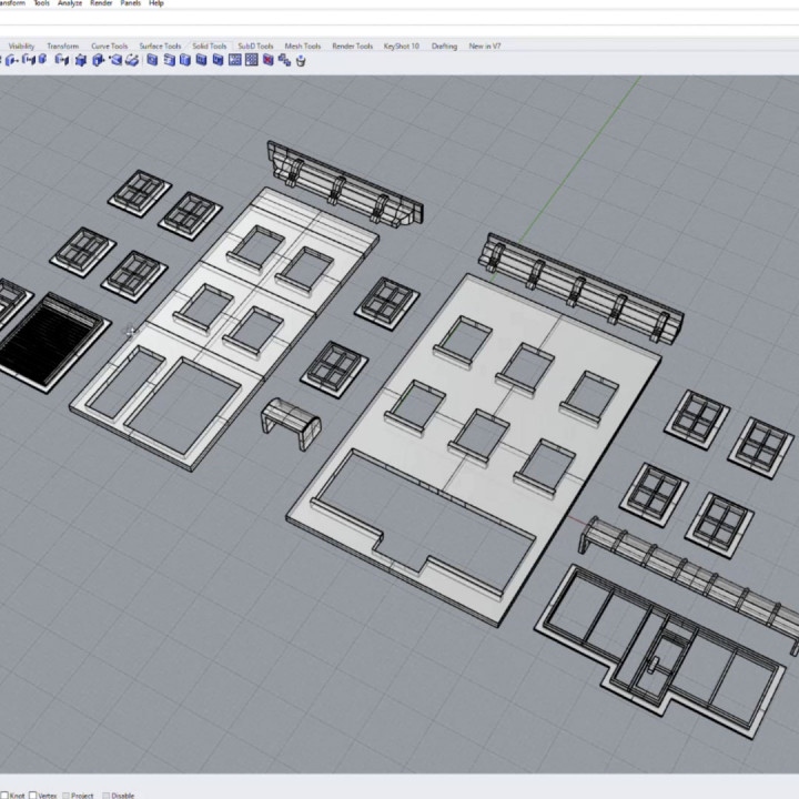 3D Printable N Scale Building Façade 3 by Denny