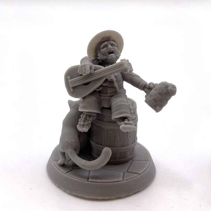 3D Printable Halfling Male Bard by Dragon's Forge Miniatures