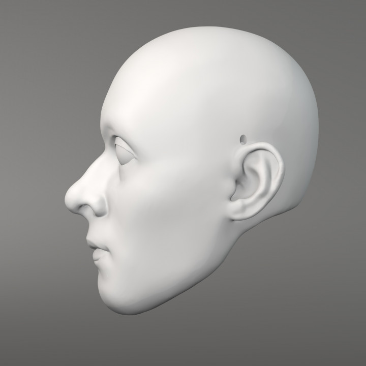3D Printable Calm middle-aged man, 3D model of head (for doll ...
