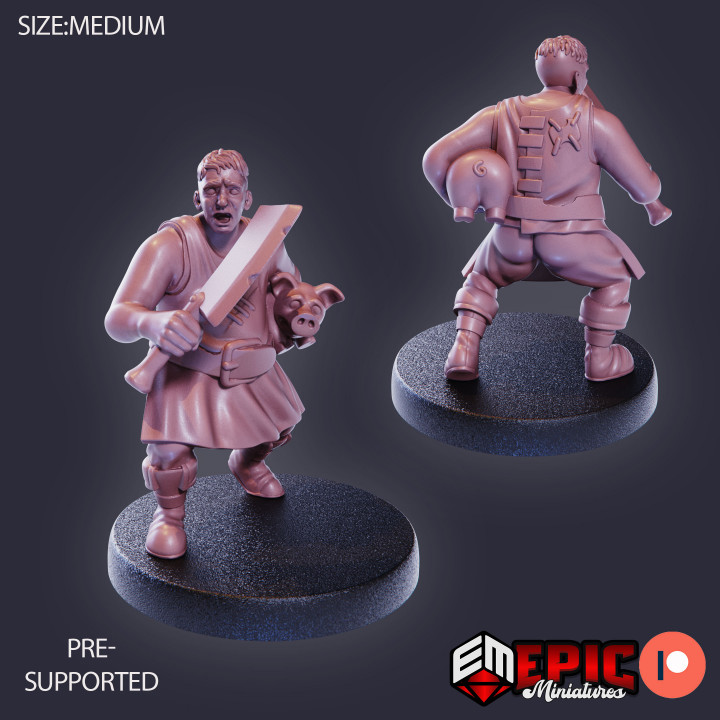 3D Printable Villager Butcher / Human Character by Epic-Miniatures