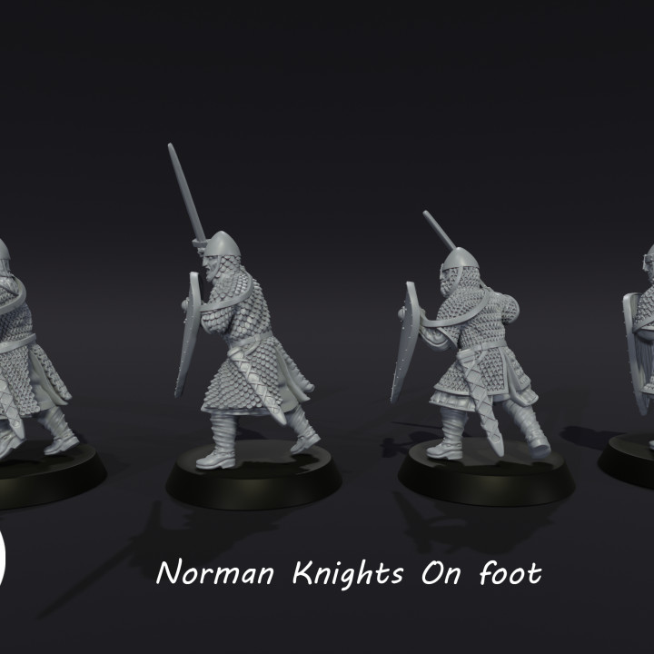 3D Printable Norman Knights on Foot 1 by Medbury Miniatures