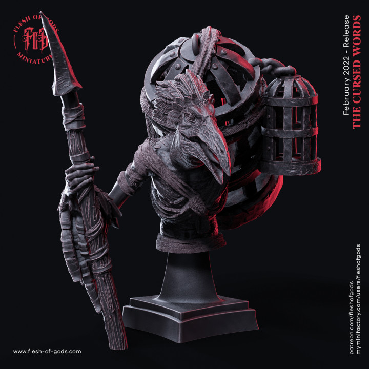 3D Printable Walking Crow - Bust by Flesh of Gods