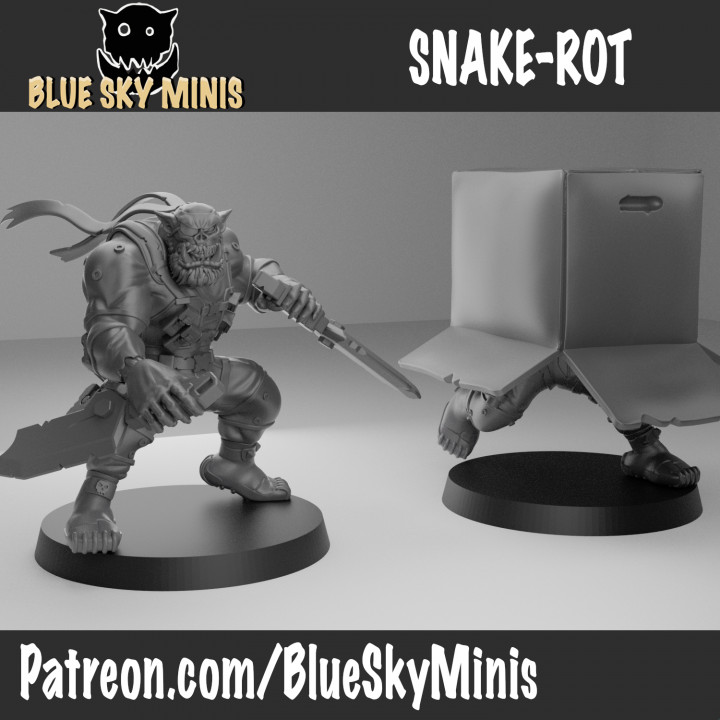3D Printable Sneaky Boss 'Snake-Rot' by Blue Sky Minis