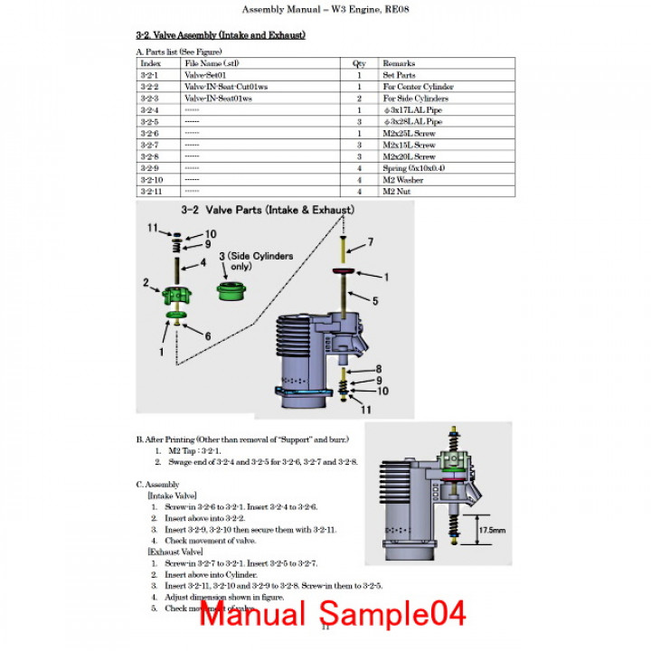 3D Printable Radial Engine, W3 type, 1909 by Motoo Kondo