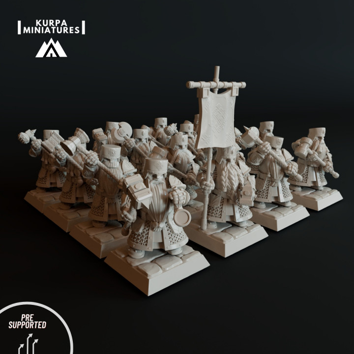3D Printable Dwarf Hammer Guard by Kurpa Miniatures