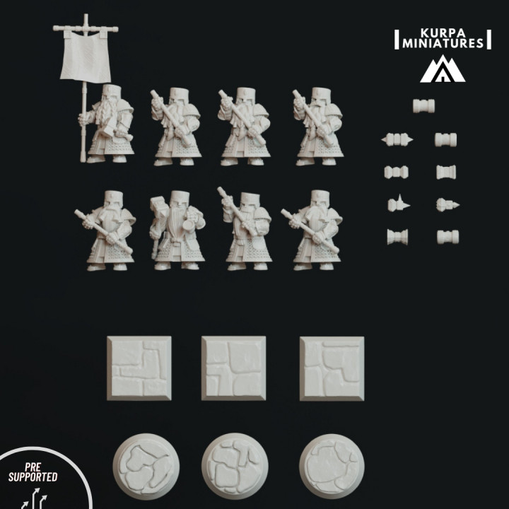 3D Printable Dwarf Hammer Guard by Kurpa Miniatures