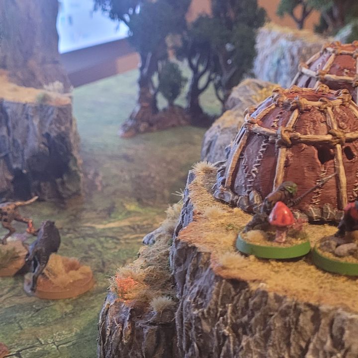 3D Print of ORCS SWAMP VILLAGE - JUST HUTS by lassezinswebde