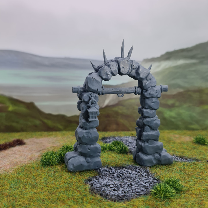 3D Print of Desert Village Entrance/Gates and Fence by Ruins of Ashelnia