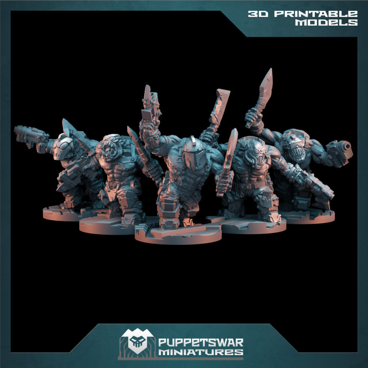 3D Printable Rocket Orcs by Puppetswar Miniatures