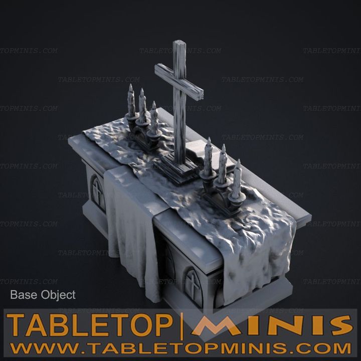 3D Printable Church Altar by TableTopMinis