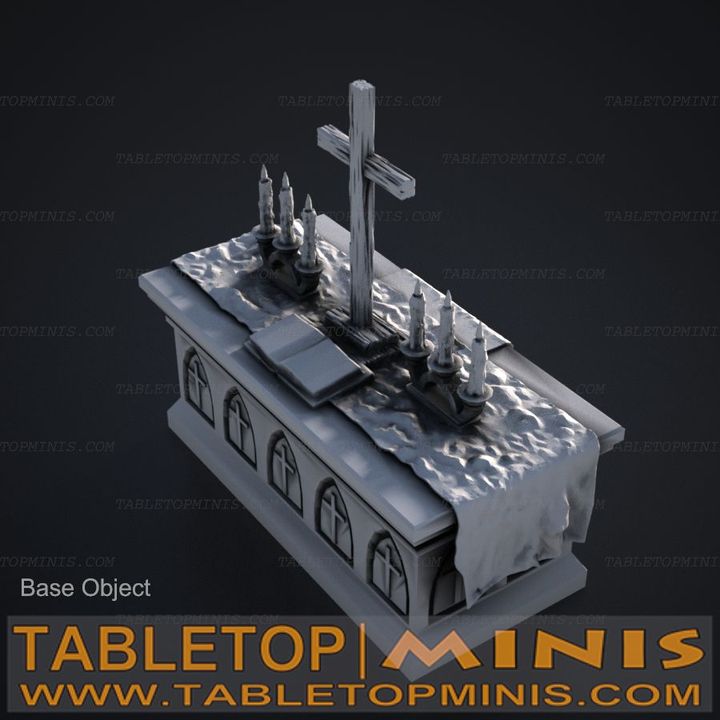 3D Printable Church Altar by TableTopMinis