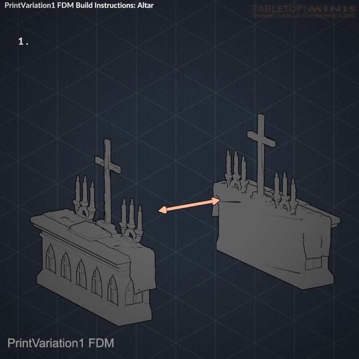 3D Printable Church Altar by TableTopMinis