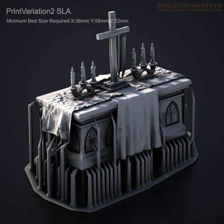 3D Printable Church Altar by TableTopMinis
