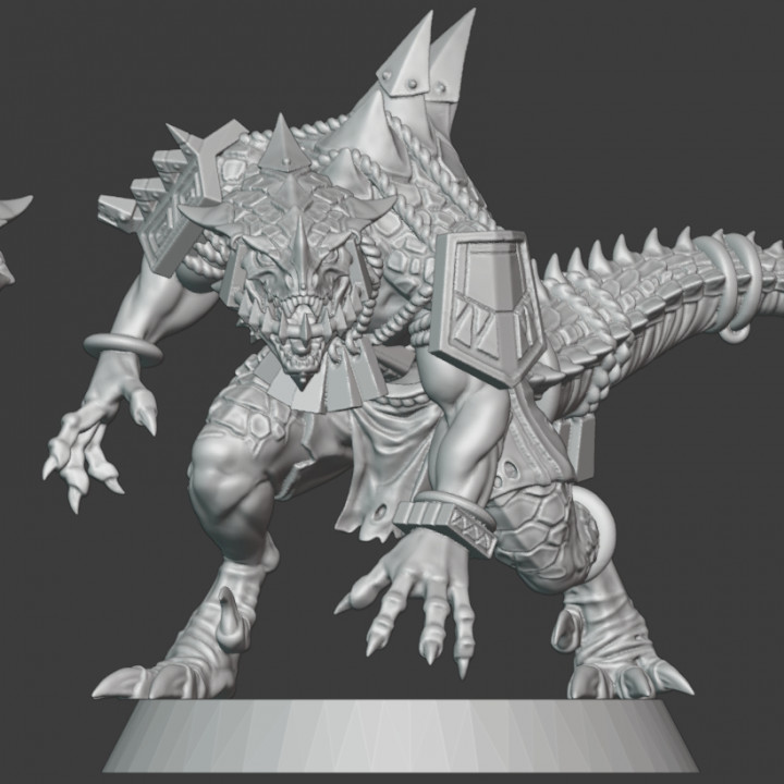 3D Printable FANTASY FOOTBALL LIZARD BLOCKER 1 by BruteFun Miniatures