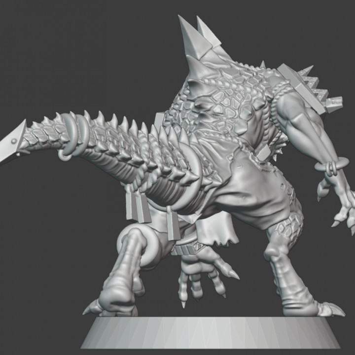 3D Printable FANTASY FOOTBALL LIZARD BLOCKER 1 by BruteFun Miniatures