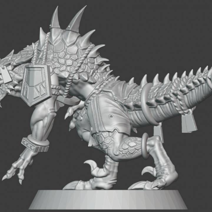 3D Printable FANTASY FOOTBALL LIZARD BLOCKER 1 by BruteFun Miniatures